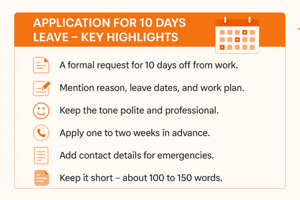 Application for 10 Days Leave: Format, Samples & Guide - Hirist Blog